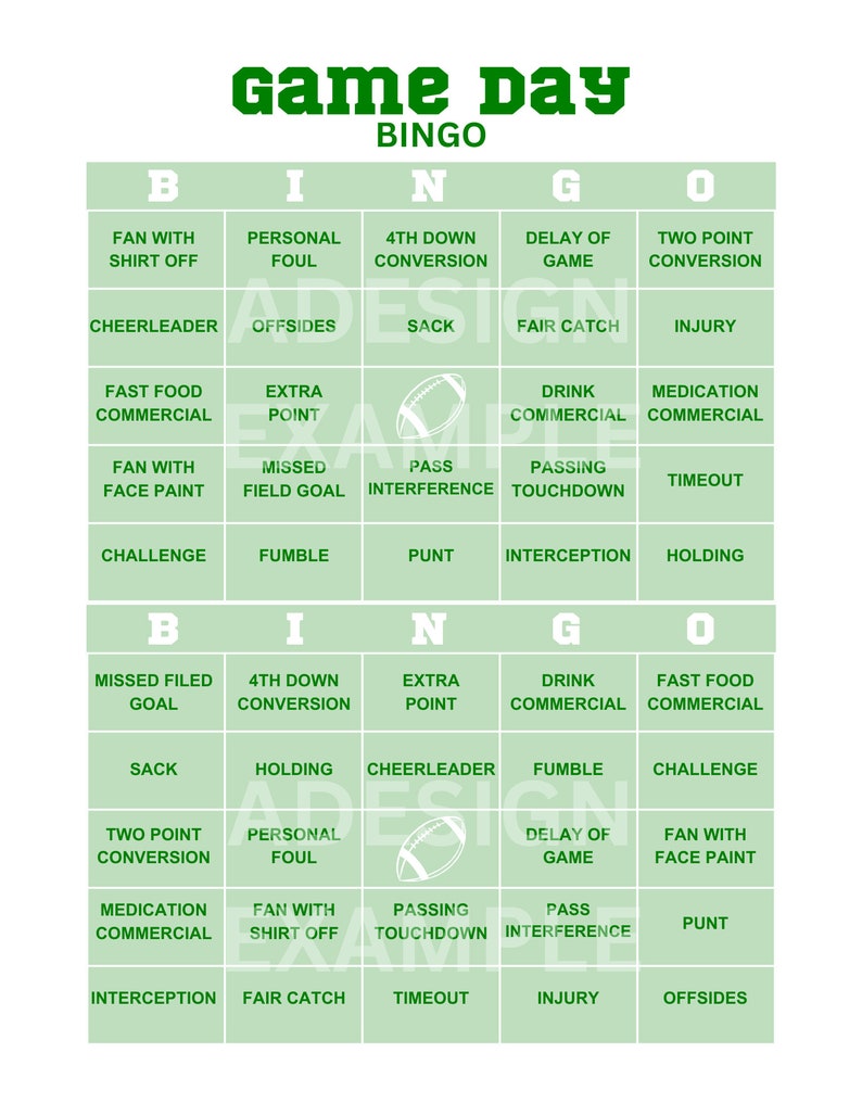 Super Bowl Game Day Bundle - Football Party Games - Football Squares ...