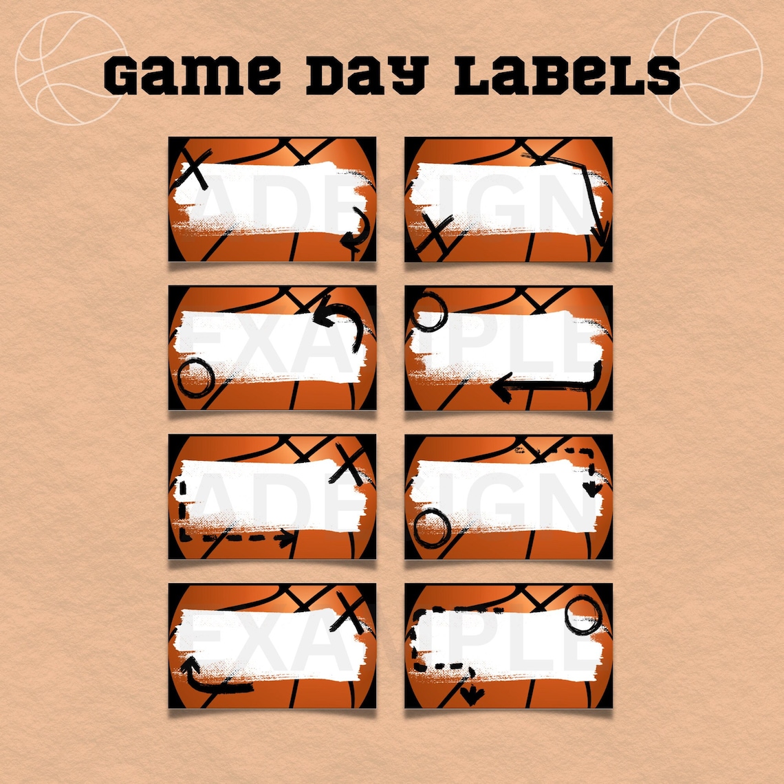 Basketball Game Day Food Labels, Basketball Buffet Label, Basketball ...