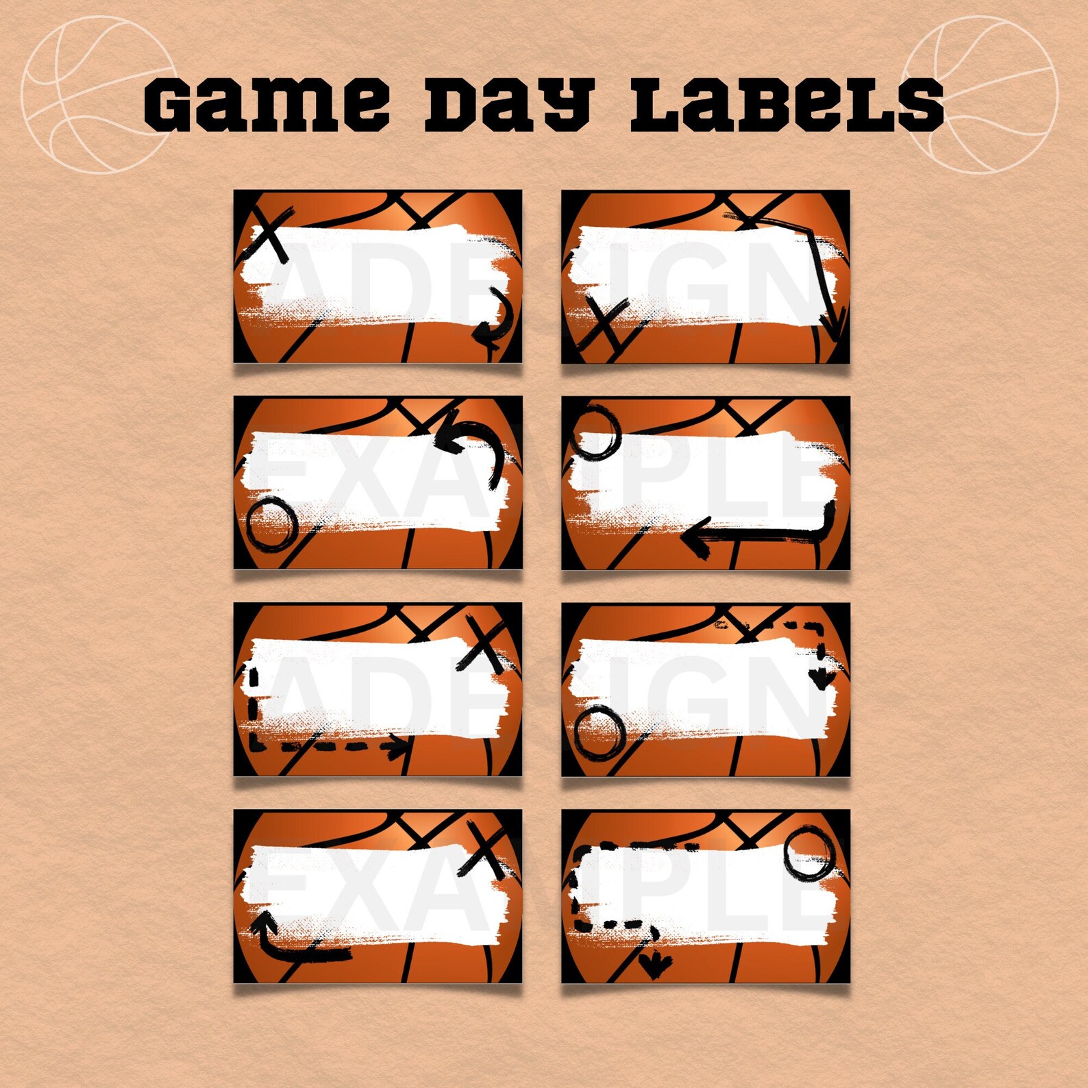Basketball Game Day Food Labels: Party Buffet Cards (PDF) - Etsy