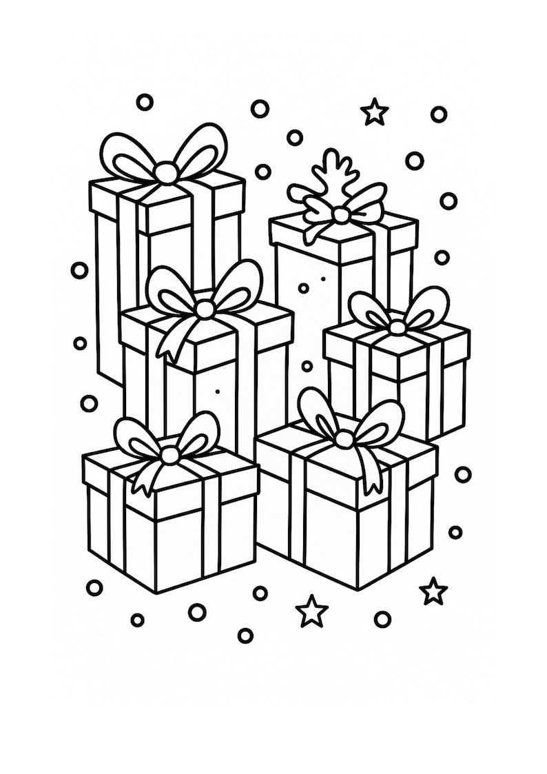 16 Christmas Coloring Pages for Kids: Festive Printable (PDF) - Etsy