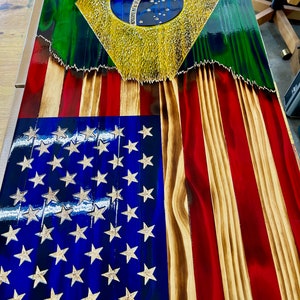 Rustic American Brazil Split Flag - Etsy