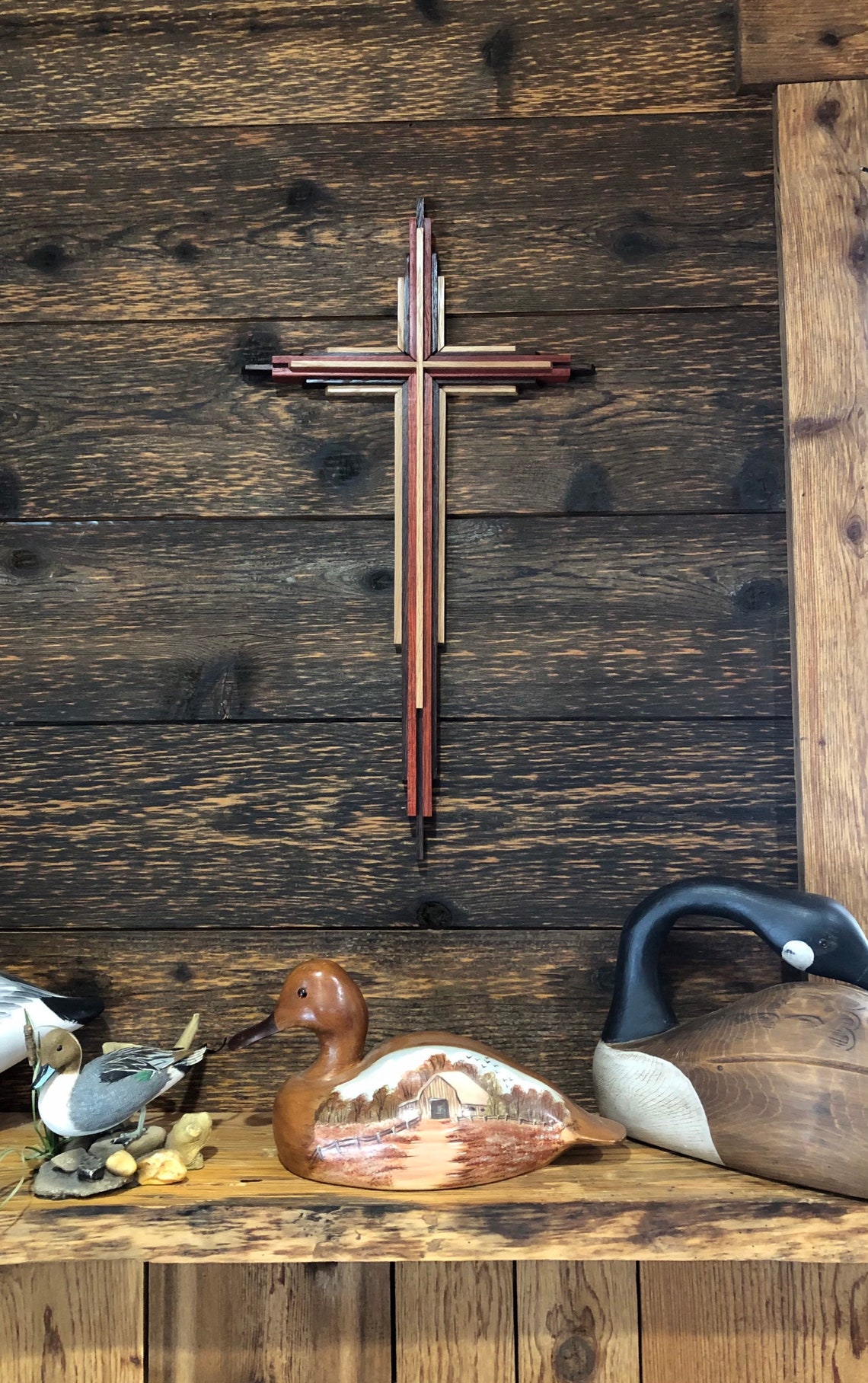 Cruz de madera en capas rústica - Etsy España