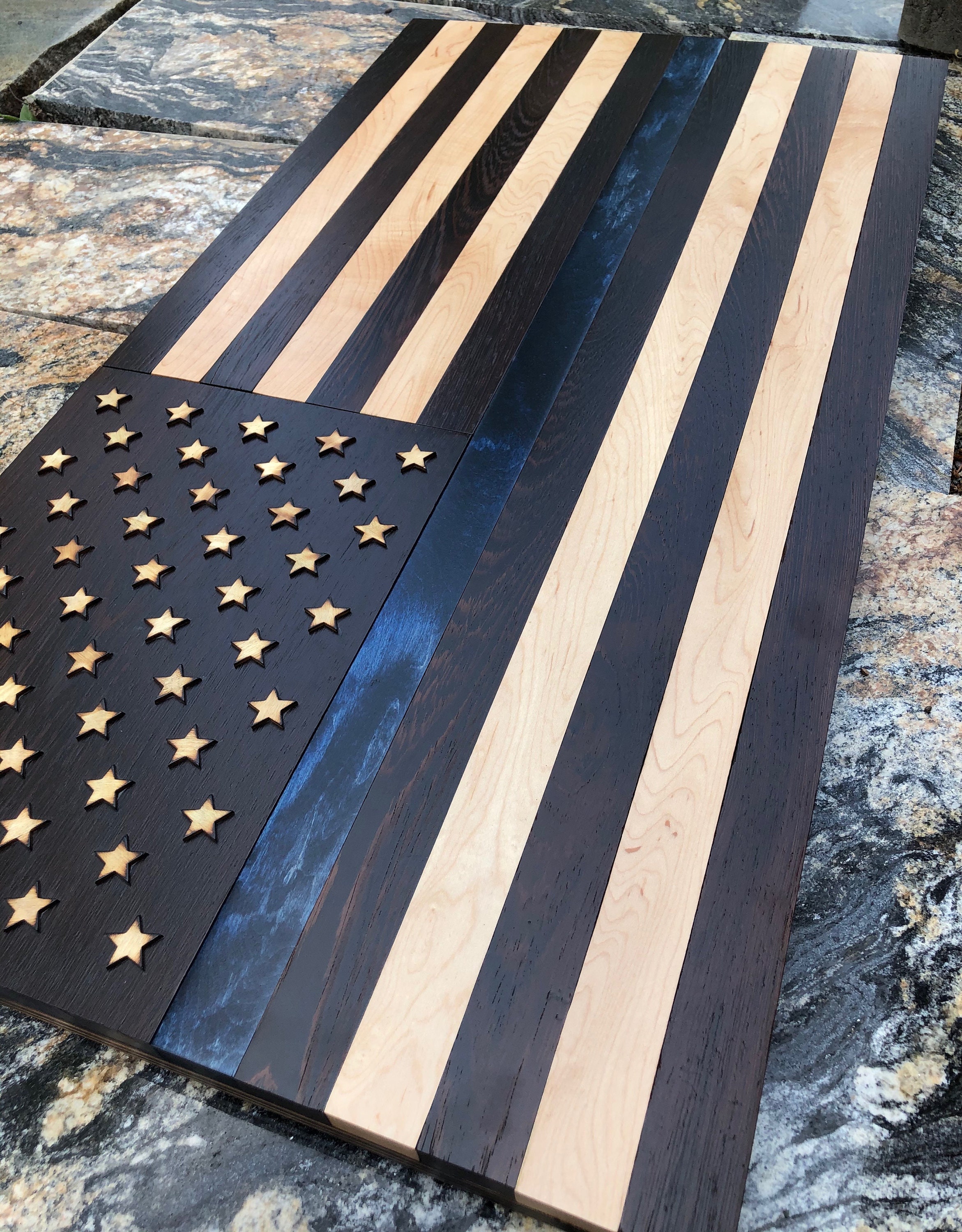 Rustic Thin Blue Line Flag - Etsy