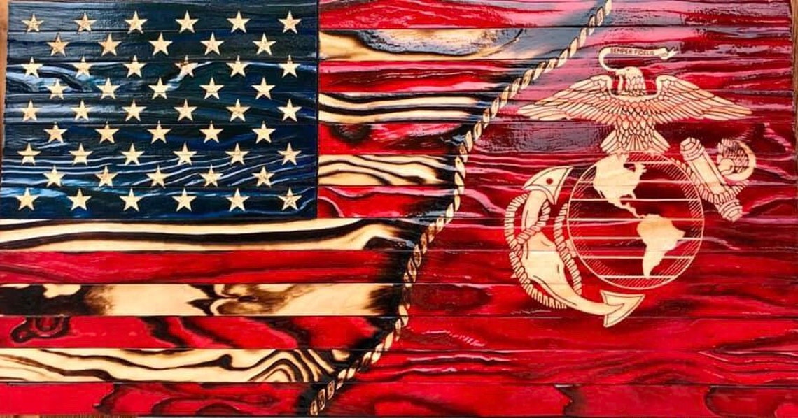 Rustic Flag With Hand Carved Emblem Design - Etsy