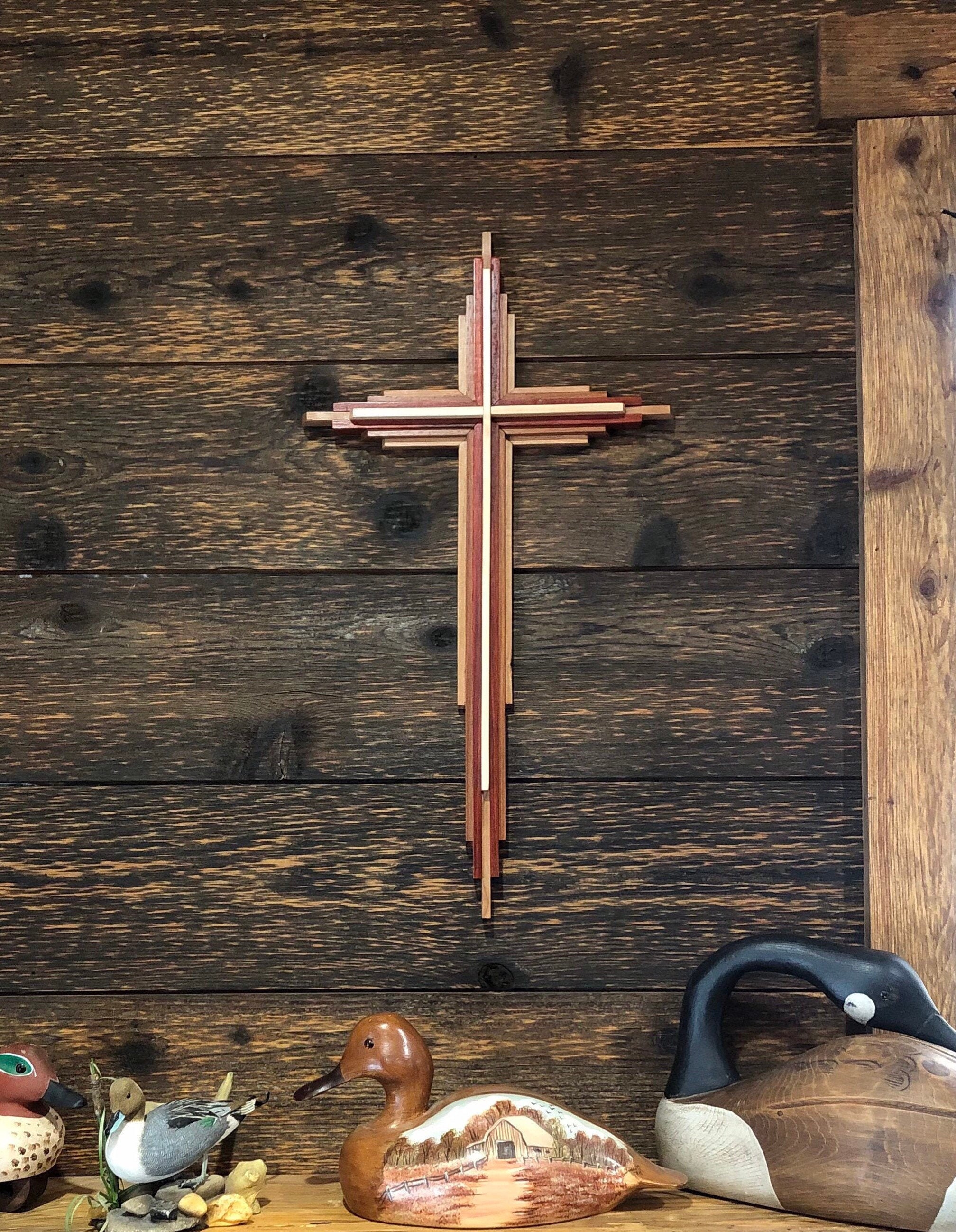 Cruz de madera en capas rústica - Etsy España