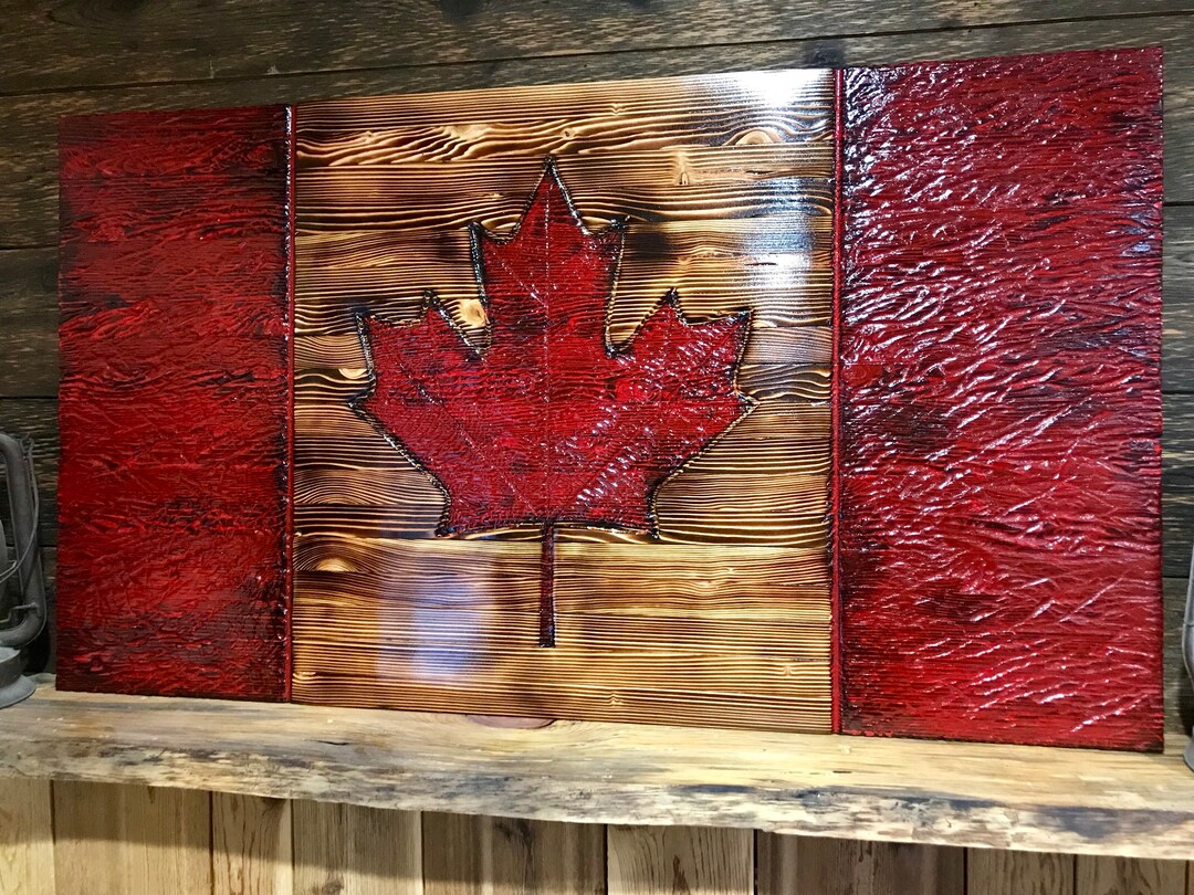 Rustic Canadian Flag - Etsy
