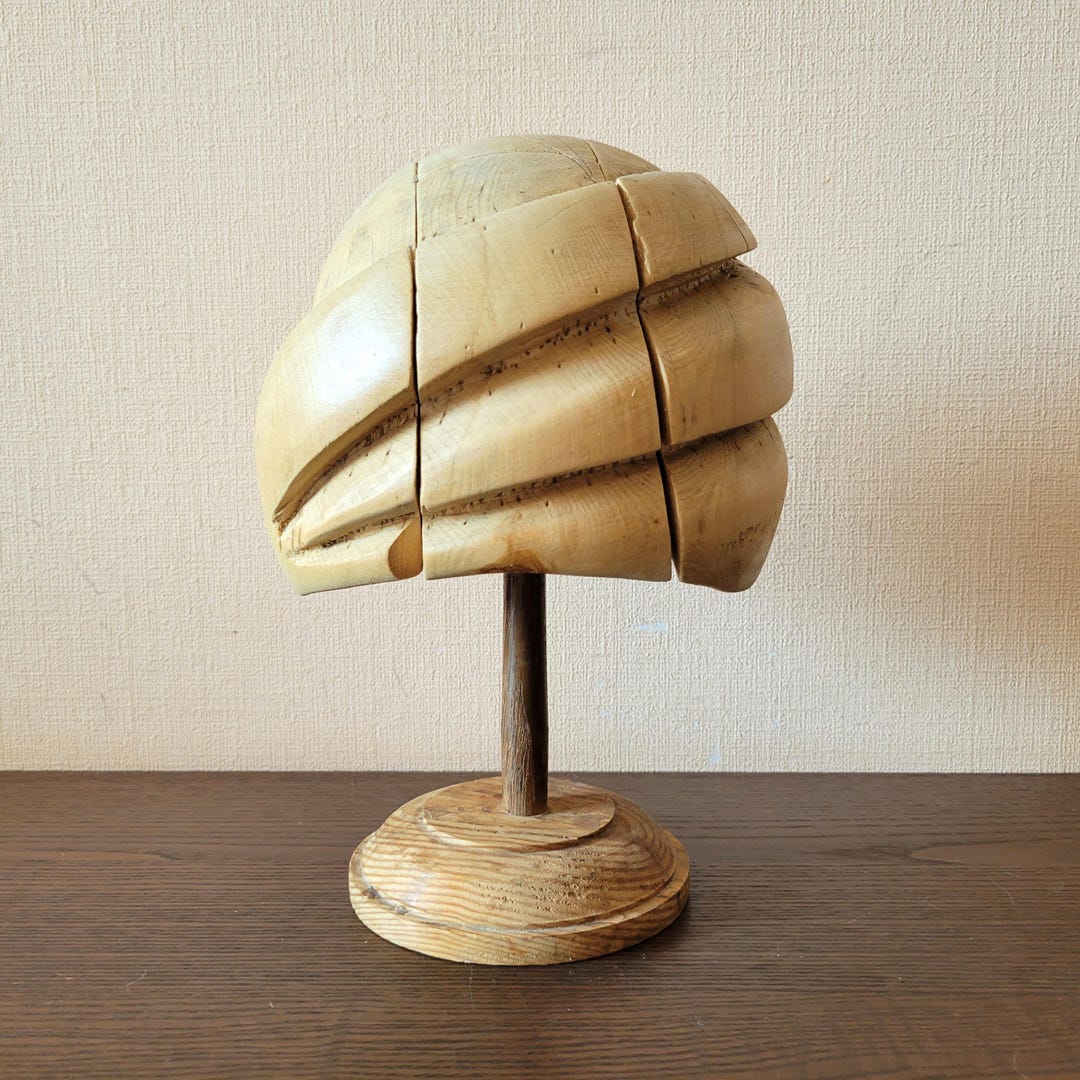 Beret Millinery Hat Block Vintage Wooden Supplies Wood Form Antique ...