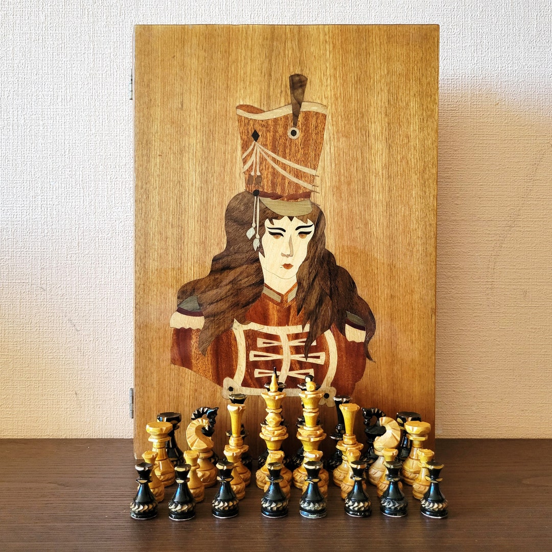 Soviet Chess Set 70-80s Intarsia Vintage Wooden Antique Russian Wood - Etsy