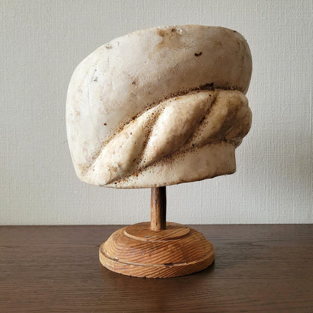 Beret Millinery Hat Block 90s Vintage Plastic Supplies Wood Form ...