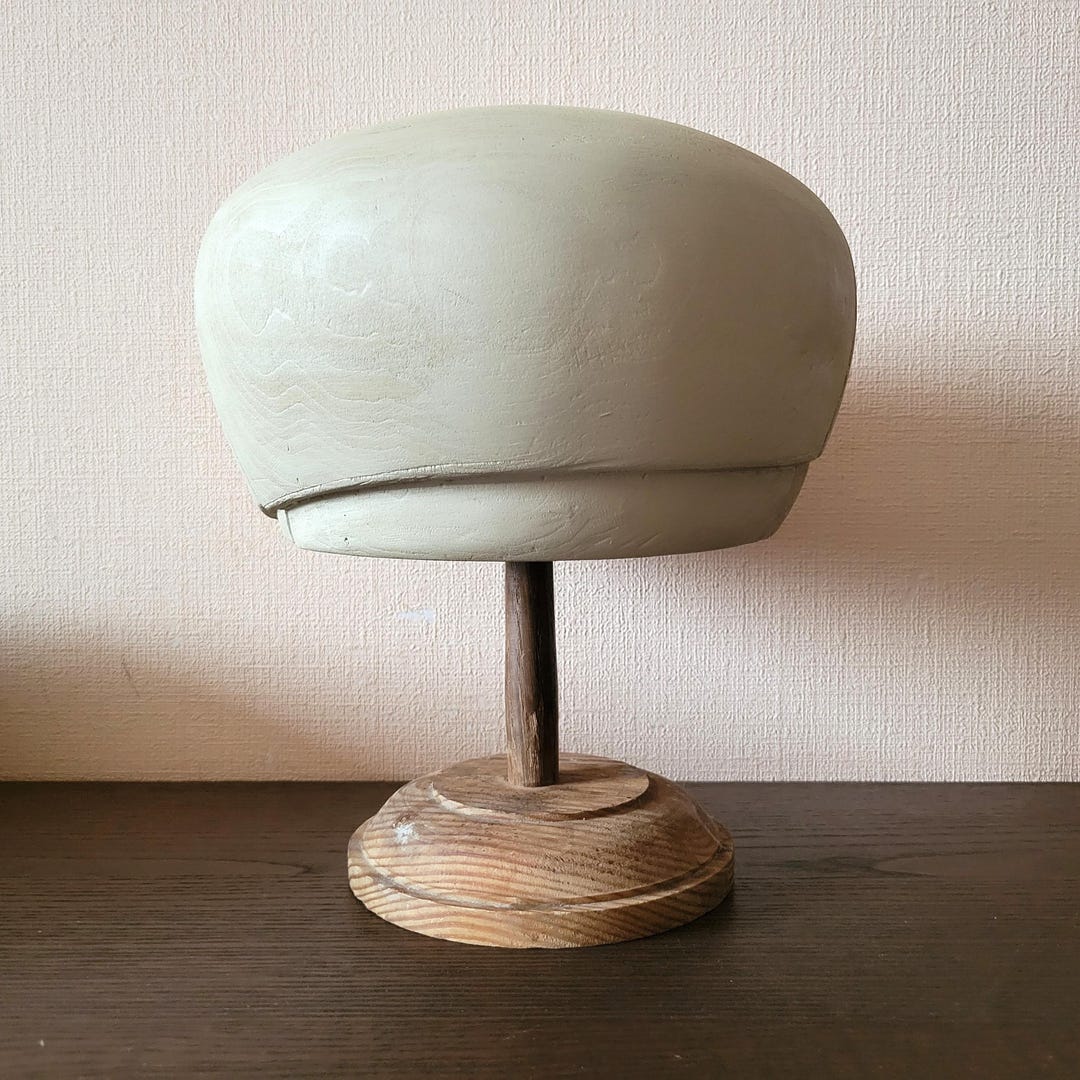 Beret Millinery Hat Block 80s Vintage Wooden Supplies Wood Form Antique ...