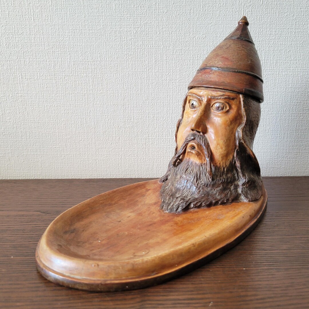 Vintage Soviet Wooden Tray & Box 50s Hand Carved Pushkin Storage ...