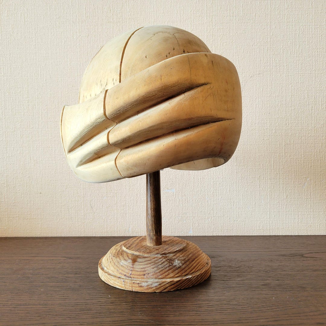 Beret Millinery Hat Block 70s Vintage Wooden Supplies Wood Form Antique ...