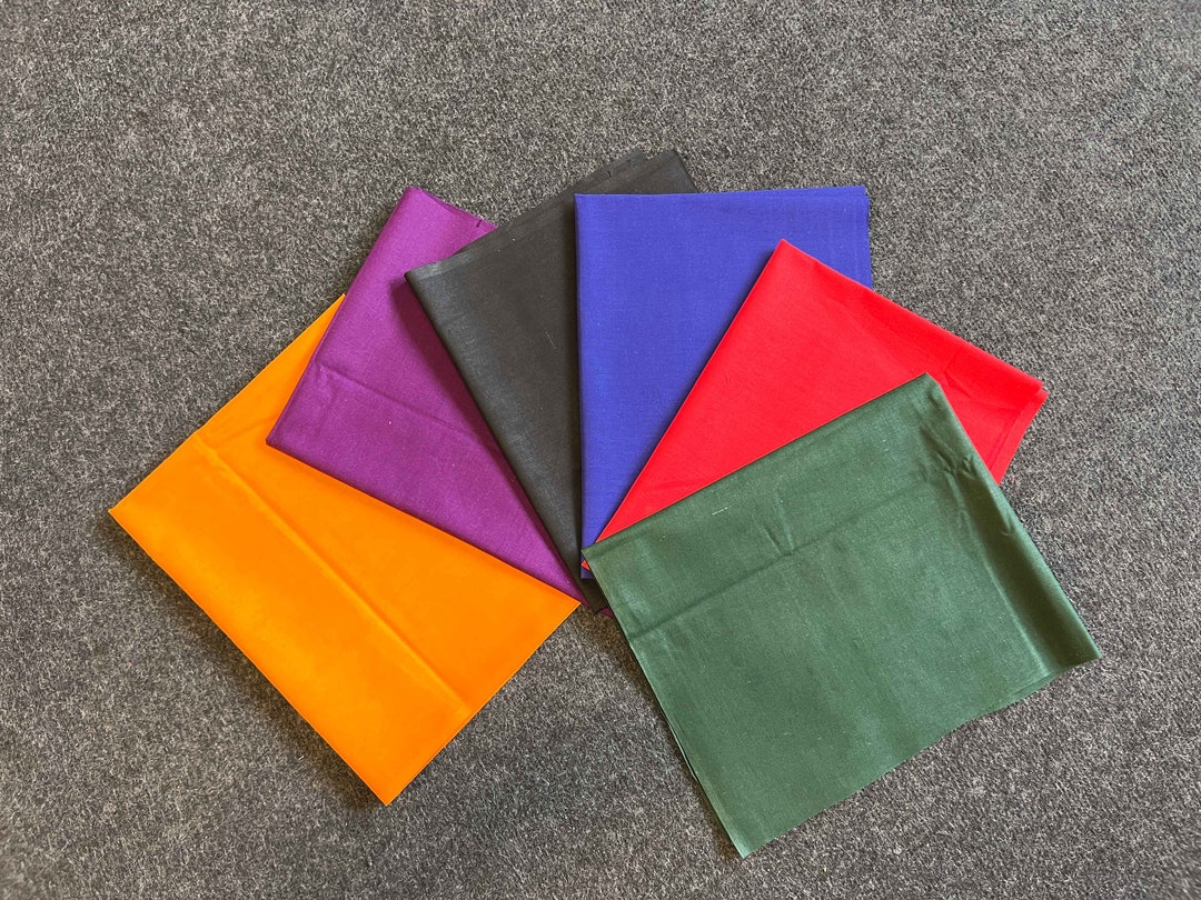 6 Fat Quarters - Solid Colors Mix Quilting Fabrics / Patchwork Fabrics ...