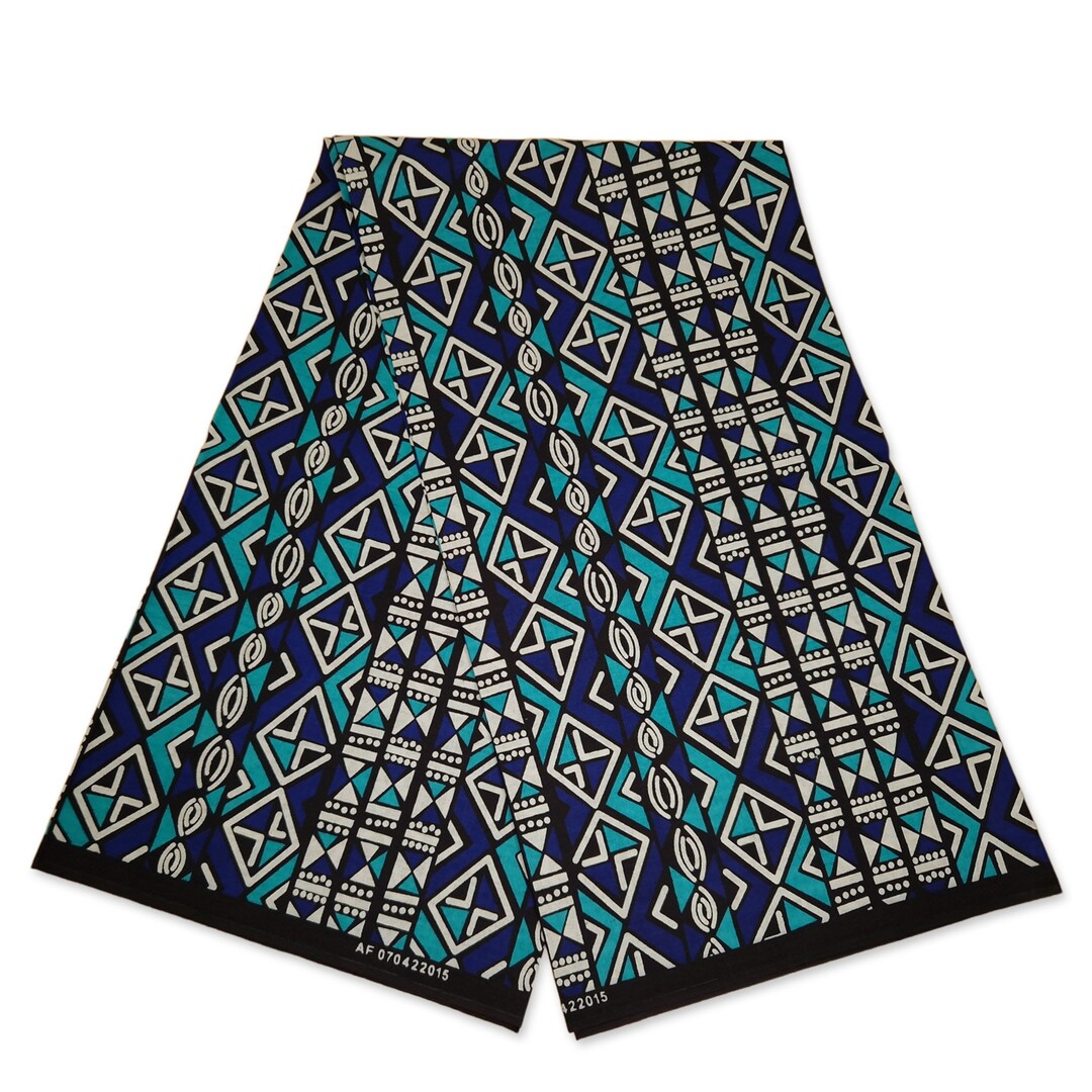 6 Yards African Blue / Turquoise Bogolan / Mud Cloth Fabric - Etsy