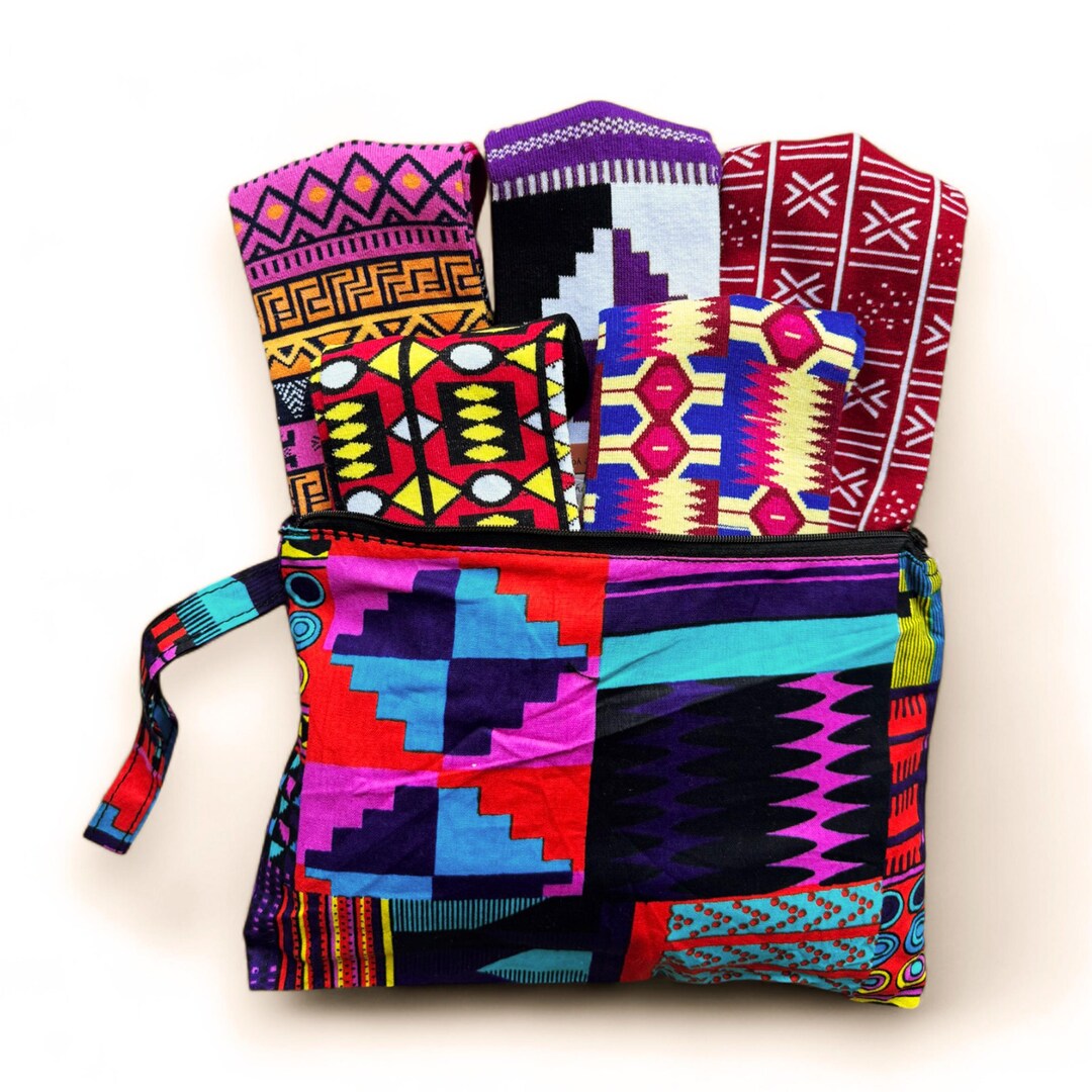 African Socks / Afro Socks Set SANKOFA in Pouch - Set of 5 Pairs - Etsy