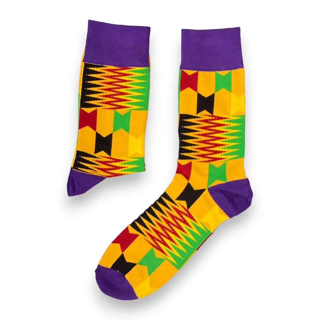 African Socks / Afro Socks / Kente Socks - Purple - African Print Socks ...