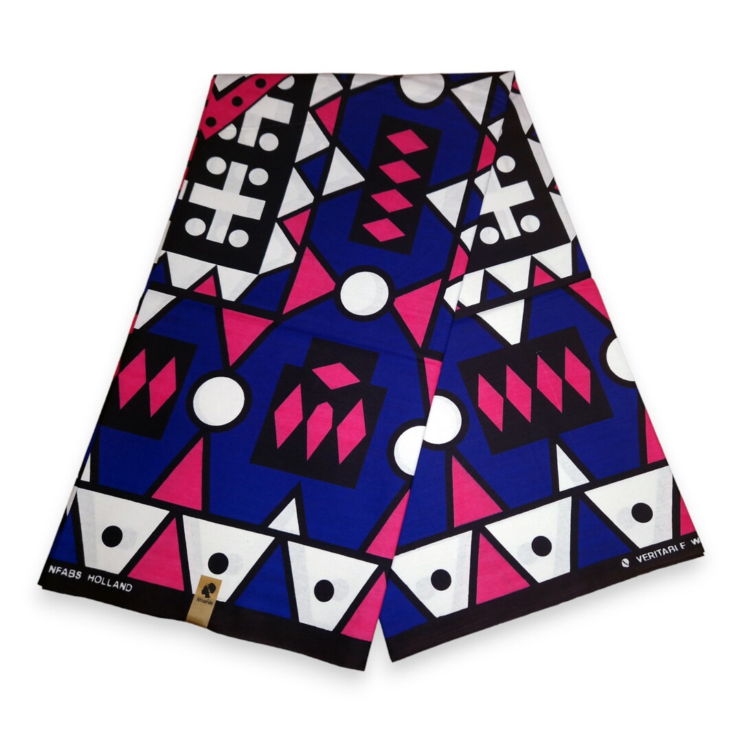 African Print Fabric - Blue Pink Samakaka / Samacaca (angola) - Wax ...