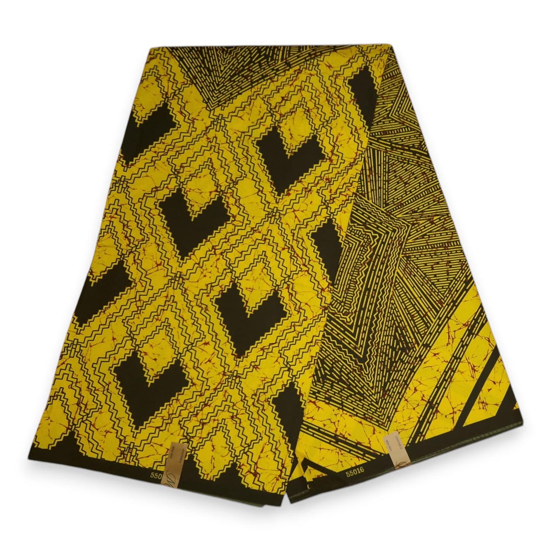 African Print Fabric - Yellow Diamonds - Polycotton - Ankara Fabric ...