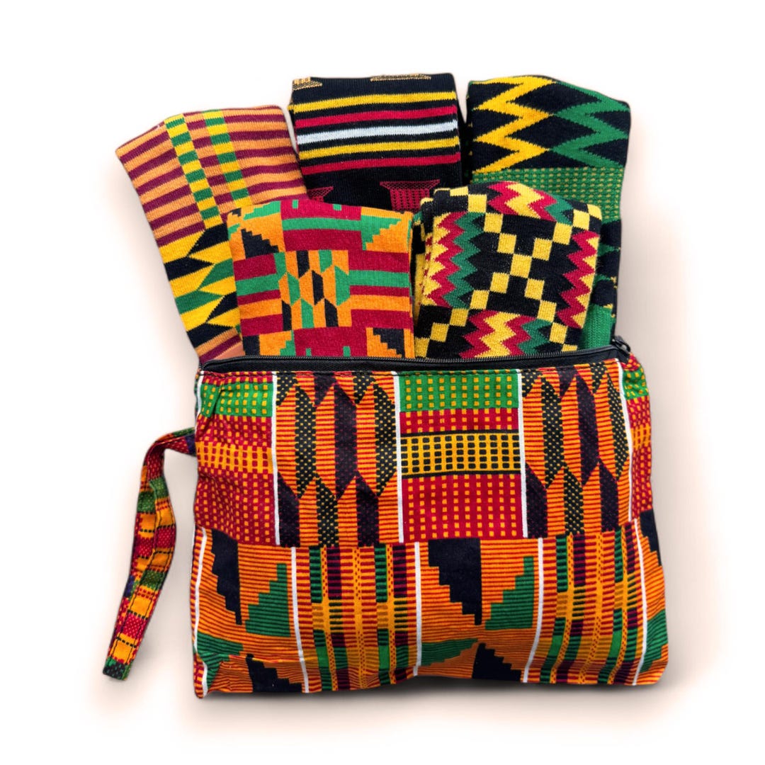 African Socks / Afro Socks Set AKWAABA in Pouch - Set of 5 Pairs - Etsy