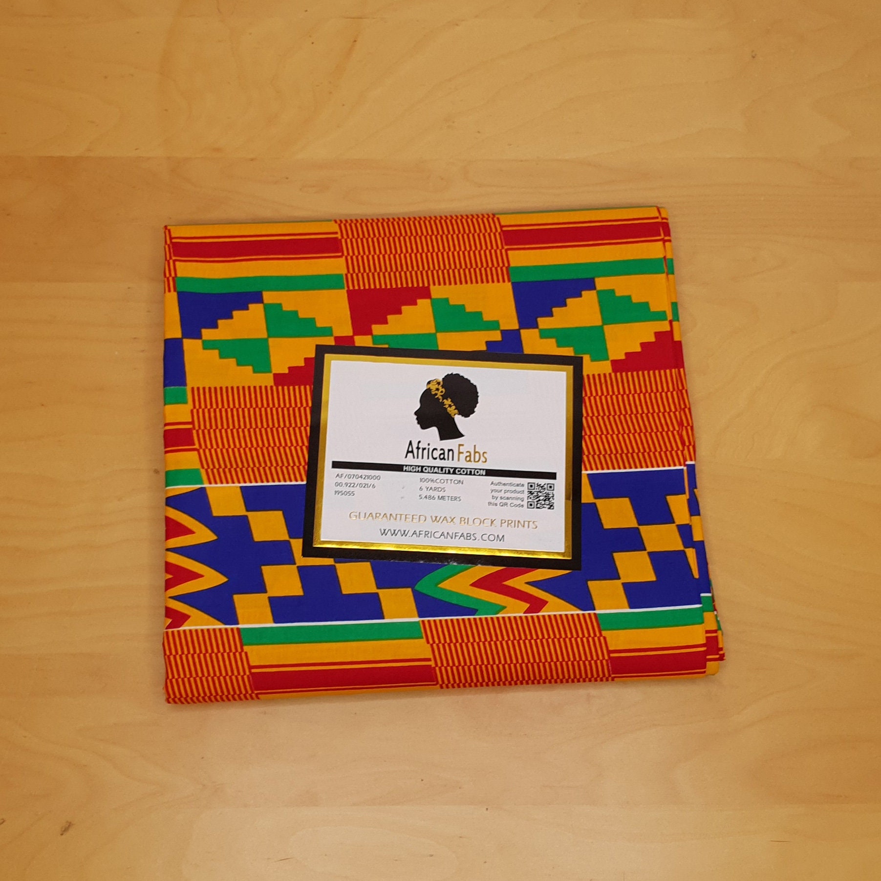 African Blue / Orange Kente print fabric KENTE Ghana wax cloth | Etsy