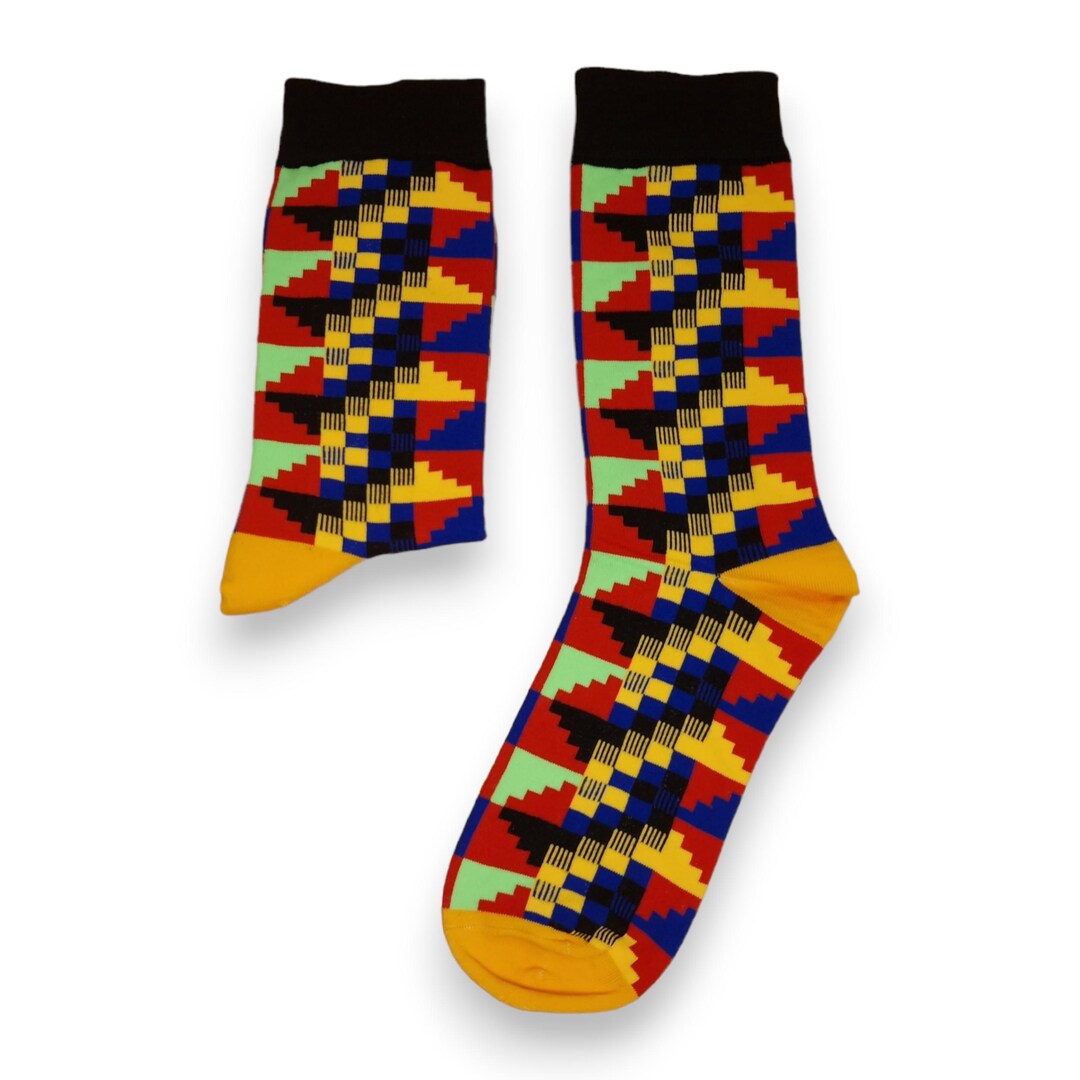 African Socks / Afro Socks / Kente Socks Red Multicolor African Print ...