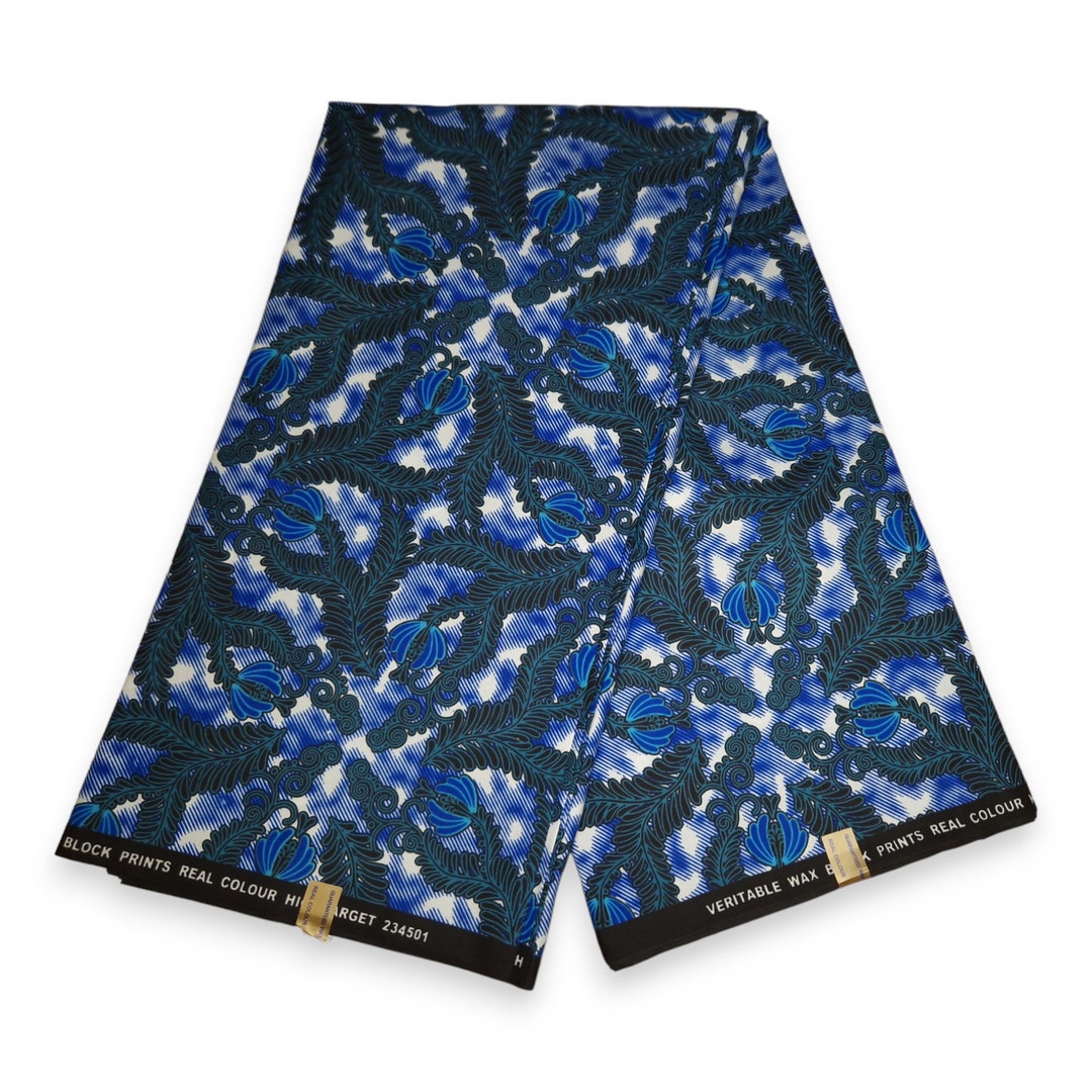 African Print Fabric Blue Clouds Polycotton Ankara Fabric / African ...