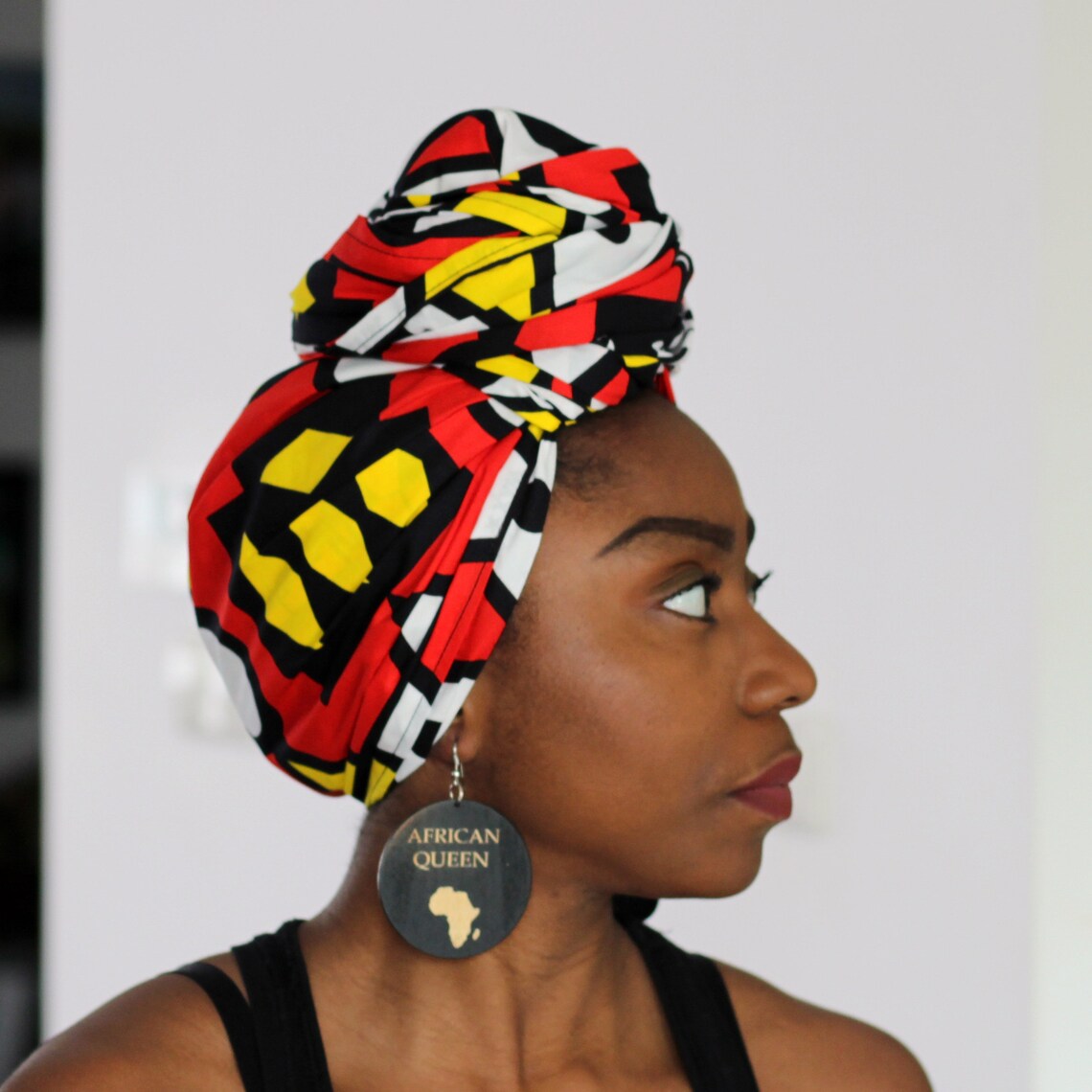 African Samakaka / Samacaca Headwrap - Red / Yellow Angolan Traditional ...
