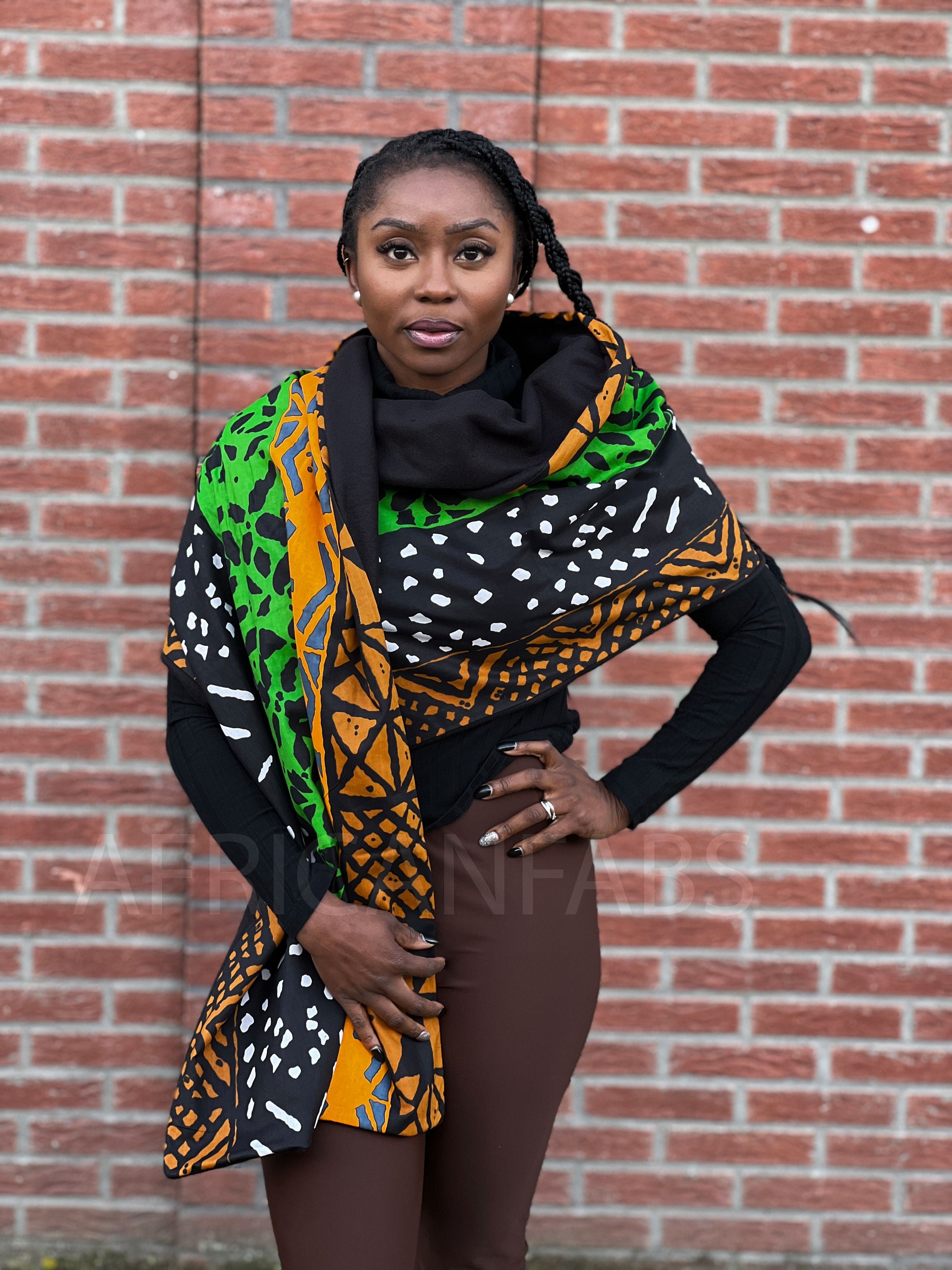 African Print Warm Fleece Winter Scarf for Adults Unisex - Etsy
