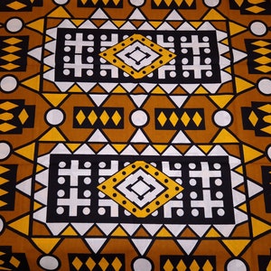 African Print Fabric - Mustard Yellow Samakaka / Samacaca (angola ...