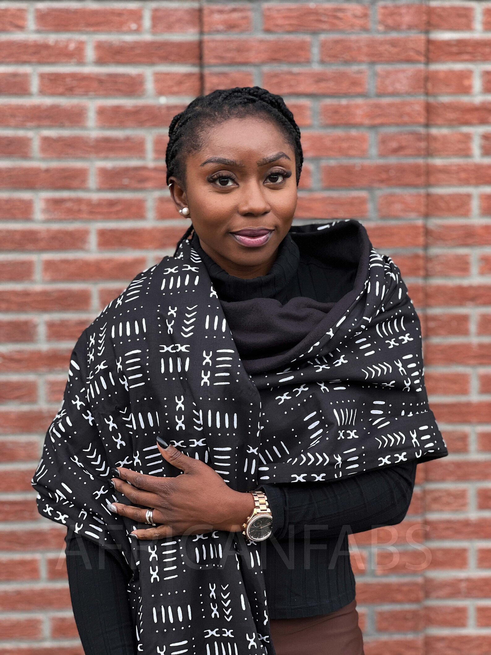 African Print Warm Fleece Winter Scarf for Adults Unisex - Etsy
