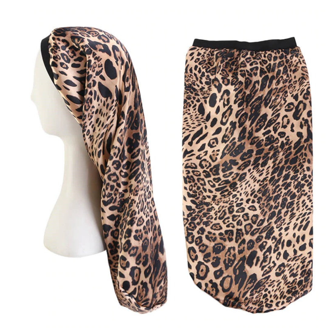 Satin Bonnet for Dreadlocks / Braids / Rasta Leopard Print - Etsy