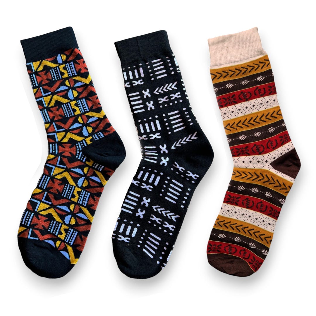 Set of 3 Pairs EHA African Socks / Afro Socks / African Print Socks - Etsy