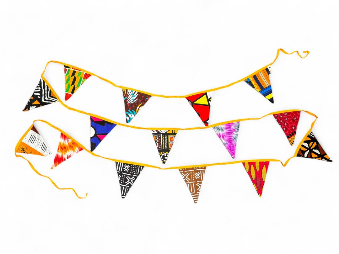 African Print Bunting Flags / Fabric Garlands / Party Decoration ...