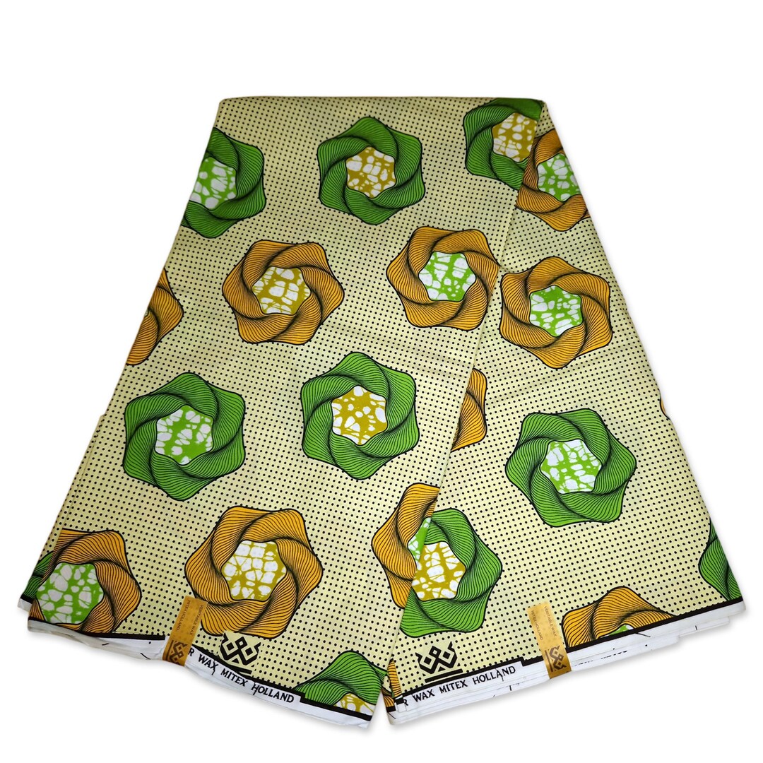 African Fabric Green Swirl Super Wax Fabric Ankara Cotton Fabrics ...