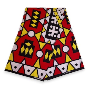 African Print Fabric - Red Yellow Samakaka / Samacaca (angola) - Wax ...