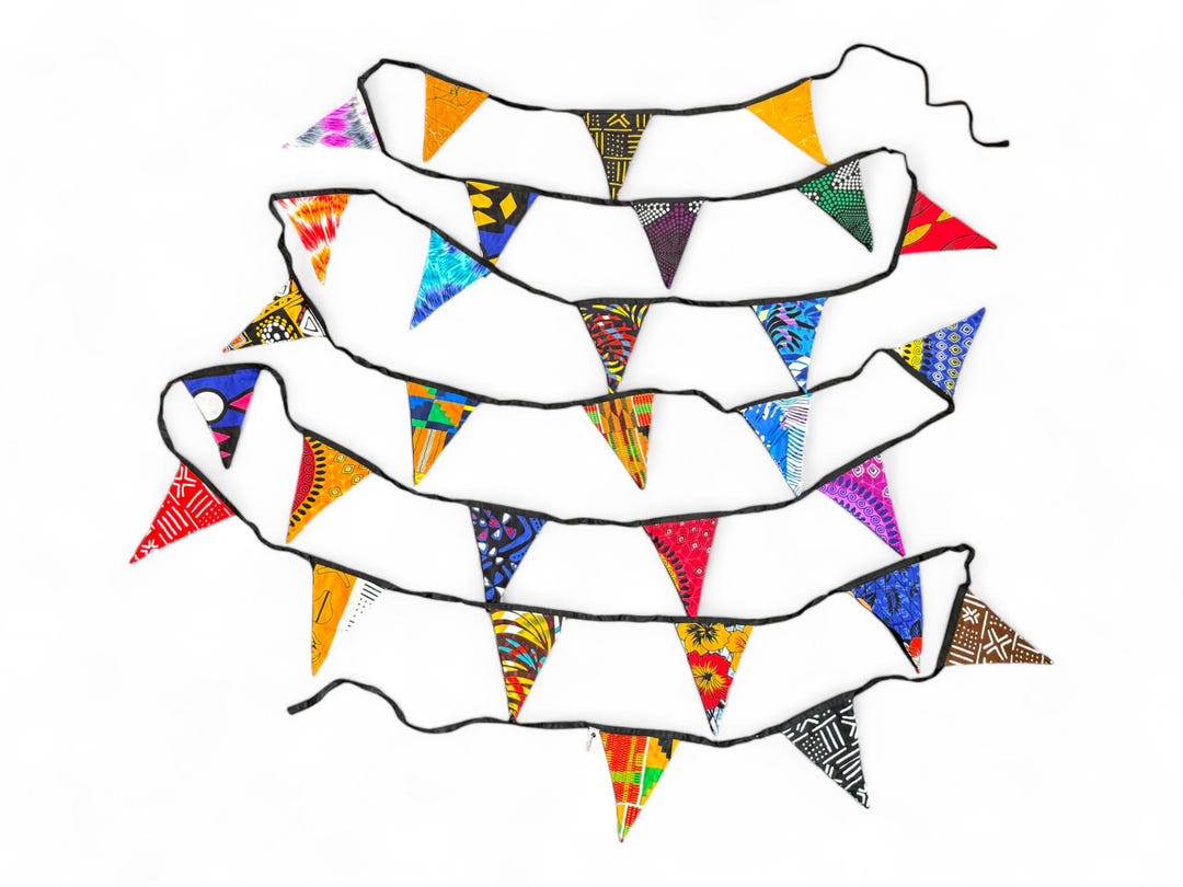 African Print Bunting Flags / Fabric Garlands / Party Decoration ...