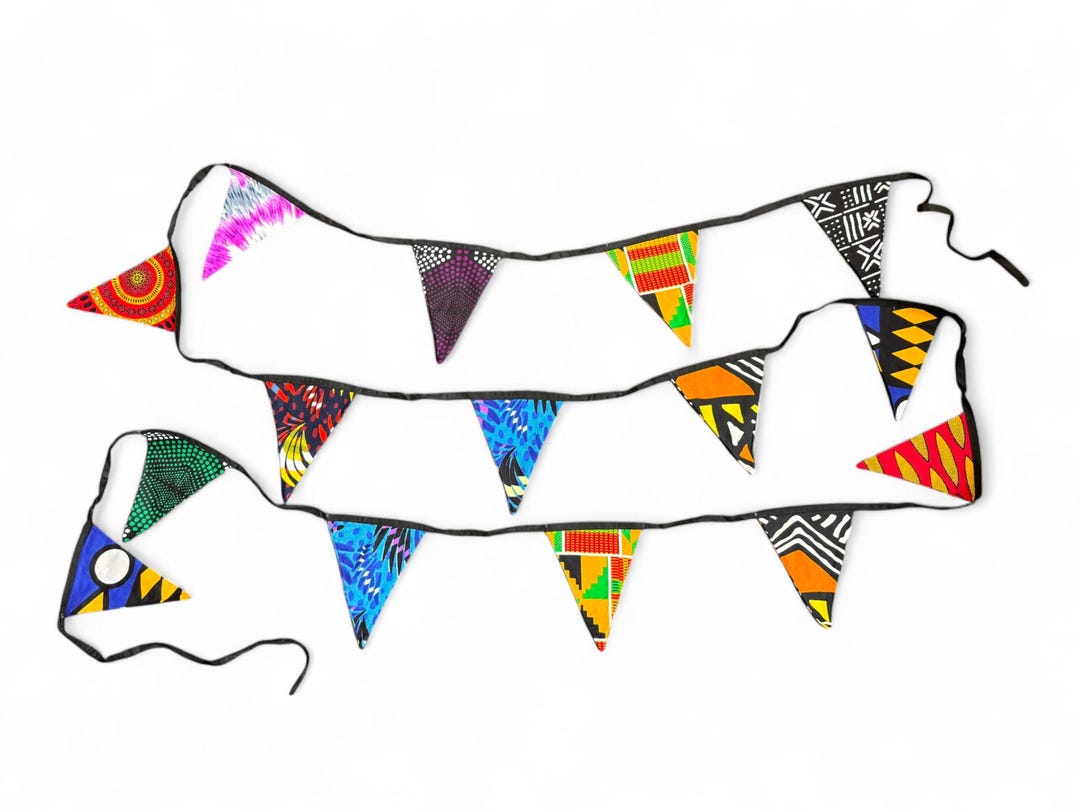 African Print Bunting Flags / Fabric Garlands / Party Decoration ...