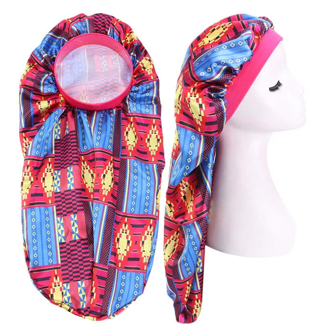 Satin Bonnet for Dreadlocks / Braids / Rasta Red Kente Print - Etsy