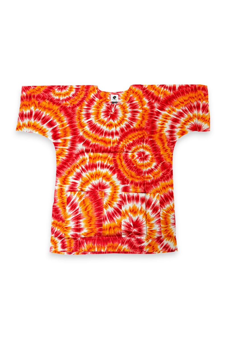 Orange Tie-dye Dashiki Shirt / Dashiki Dress - African Print Top ...