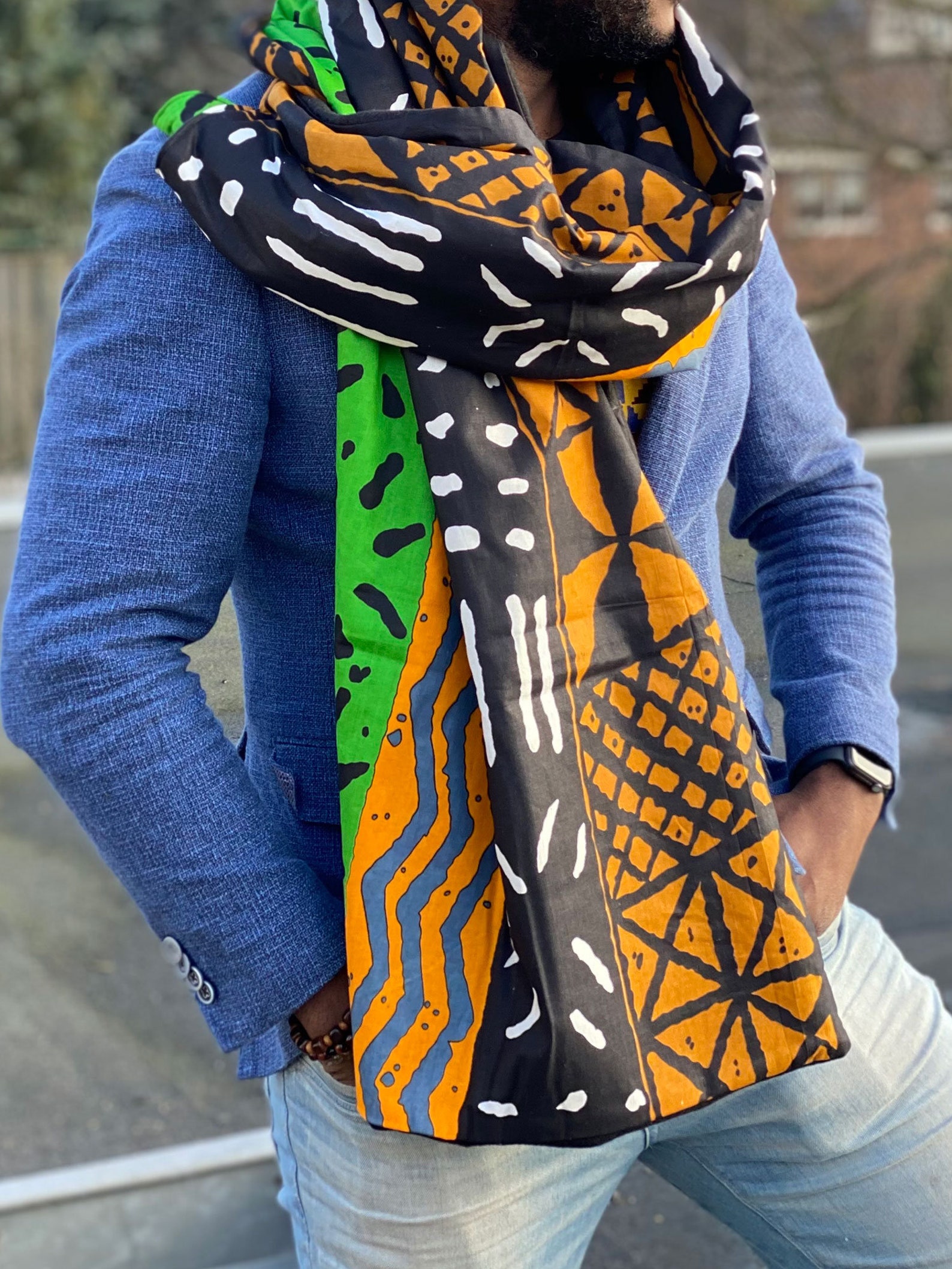 African Print Warm Fleece Winter Scarf for Adults Unisex - Etsy