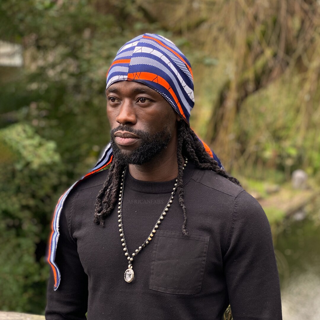 Durag / Du-rag / Do-rag / Bandana African Print Cotton Unisex Orange ...