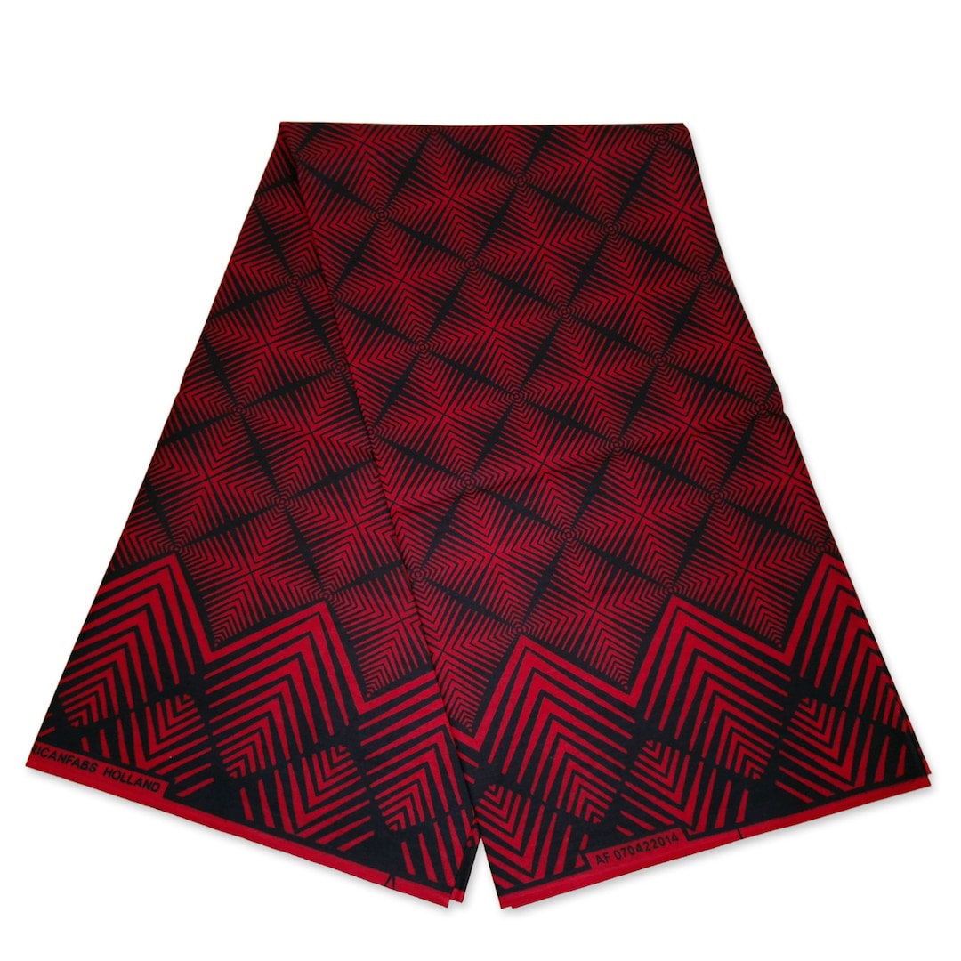 African Print Fabric Red Fade Effect Wax Print Fabric / African Cloth ...