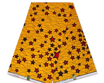 Vlisco Wax Hollandais RED / YELLOW BANGA African Wax Print Fabric ...