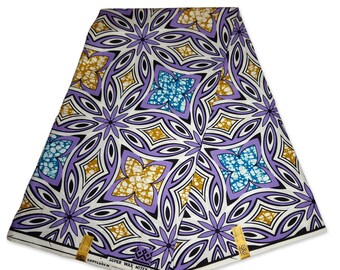 African Fabric Blue Dotted Patterns Wax Print Ankara Cotton Fabrics ...