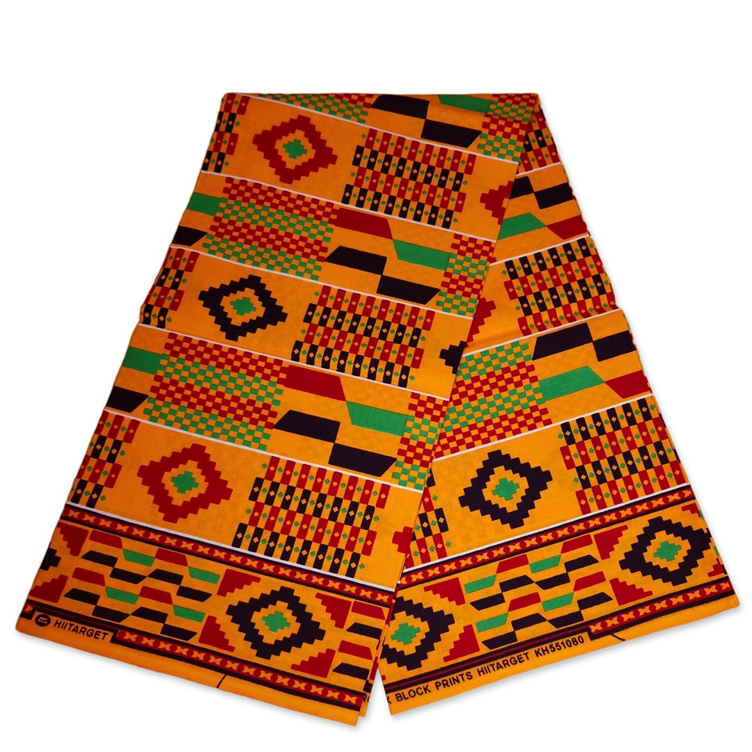 African Kente Print Fabric - Multicolor KENTE Ghana Wax Cloth KT-3117 ...