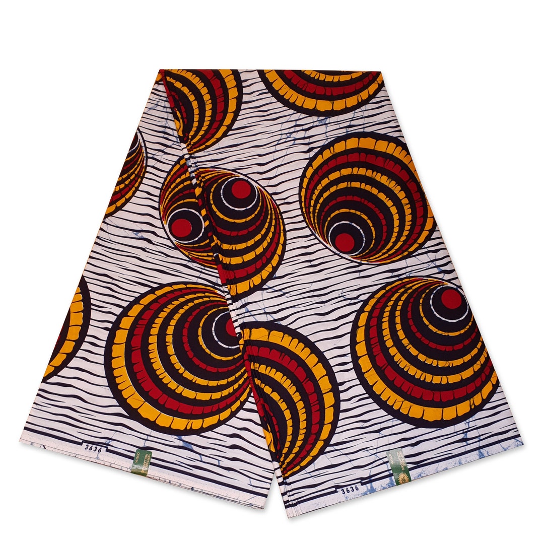 Vlisco Wax Hollandais - RED SHELLS African Wax Print Fabric - Ankara ...