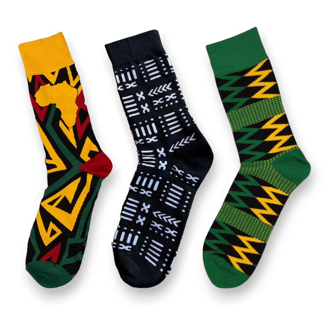Set of 3 Pairs ENE African Socks / Afro Socks / African Print Socks - Etsy
