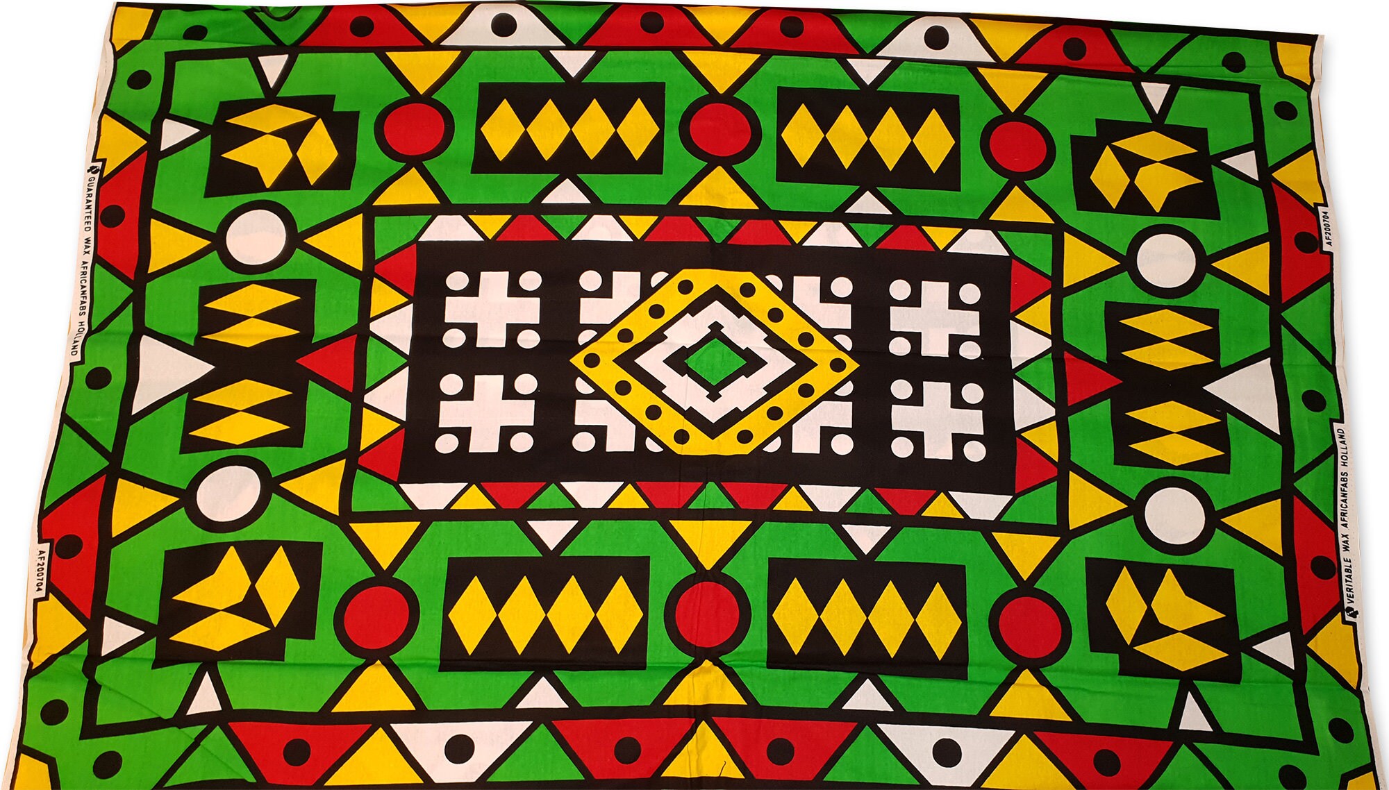 African Green / Yellow / Red SAMAKAKA Fabric ANGOLAN Print - Etsy Australia