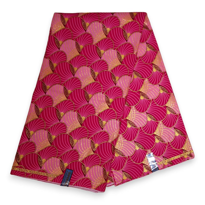 Pink Gold African Fabric - Etsy UK