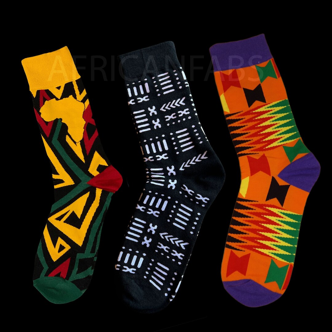 Set of 3 Pairs African Socks / Afro Socks / African Print Socks - Etsy